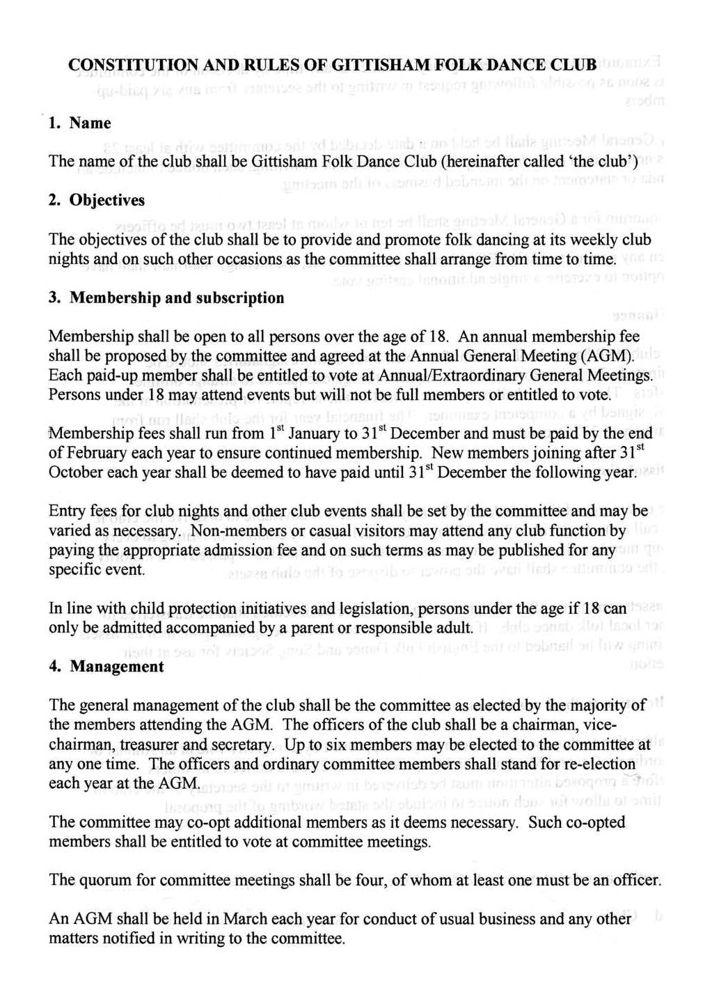 7. GFDC Committee, Contacts and Constitution; AGM report | Gittisham ...